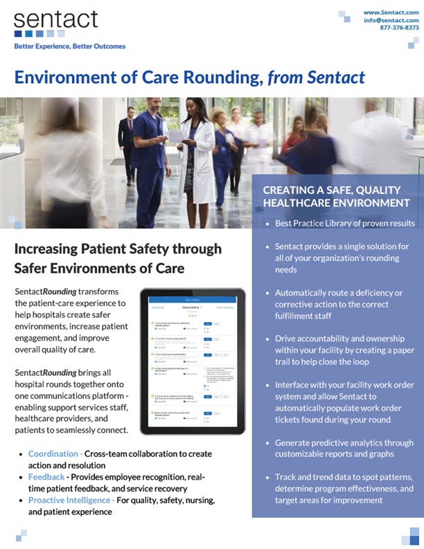 Download Environment of Care Rounding from Sentact Fact Sheet